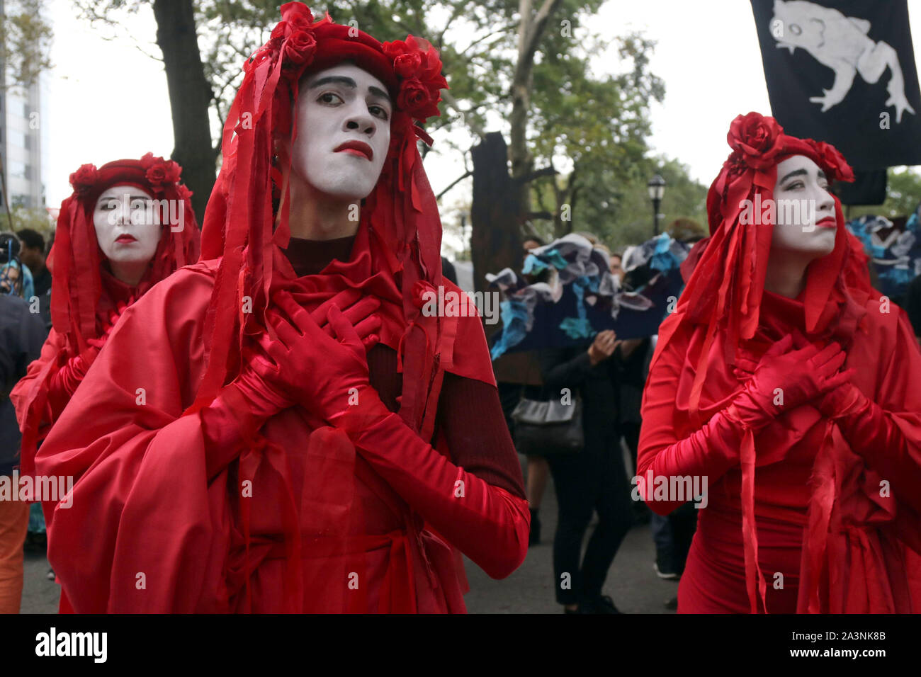 Extinction Rebellion’s (XR) Red Brigade, New York, USA Stock Photo - Alamy