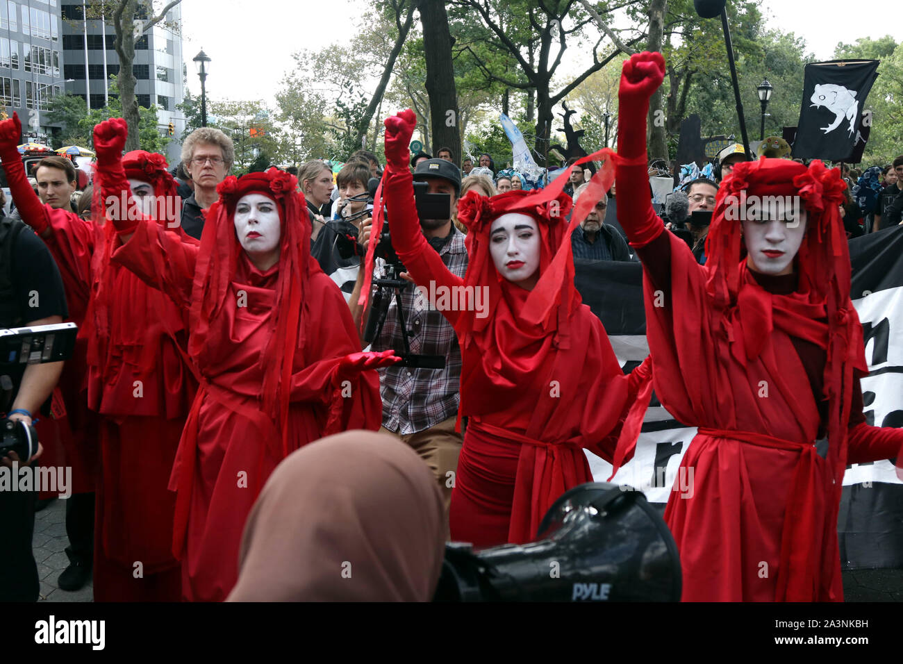 Extinction Rebellion’s (XR) Red Brigade, New York, USA Stock Photo - Alamy