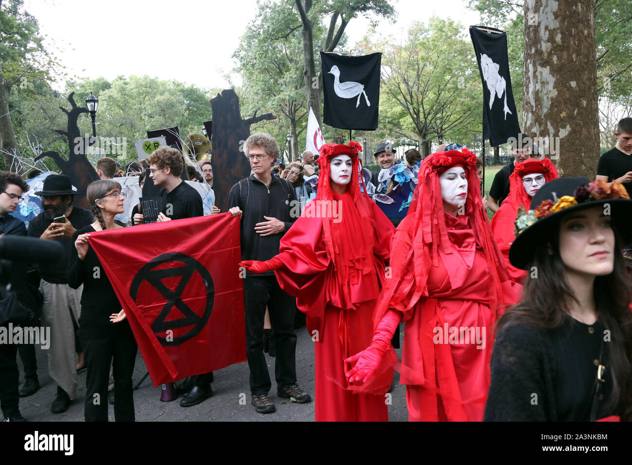 Extinction Rebellion’s (XR) Red Brigade, New York, USA Stock Photo - Alamy