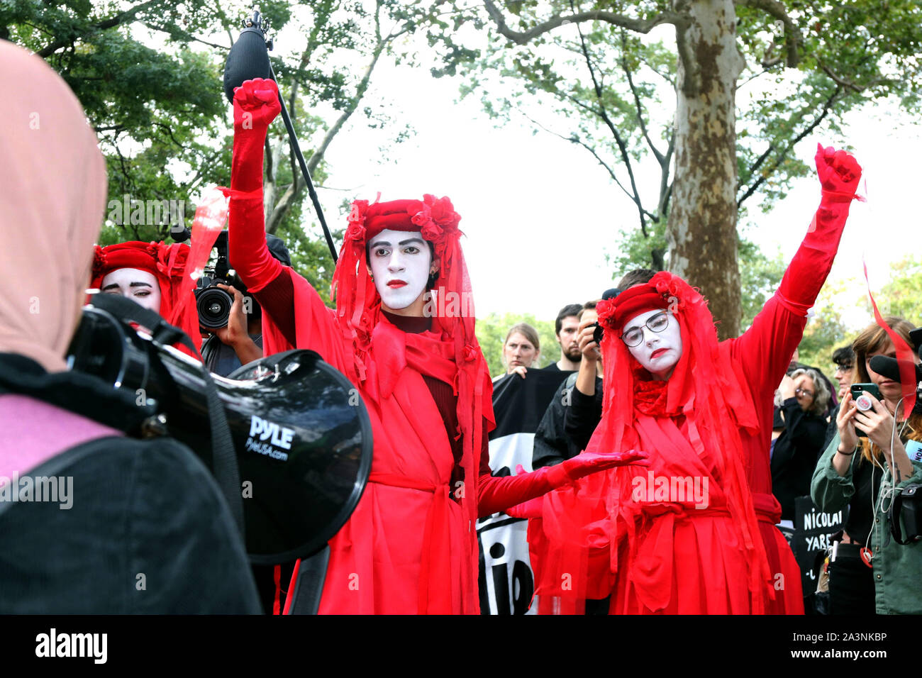 Extinction Rebellion’s (XR) Red Brigade, New York, USA Stock Photo - Alamy