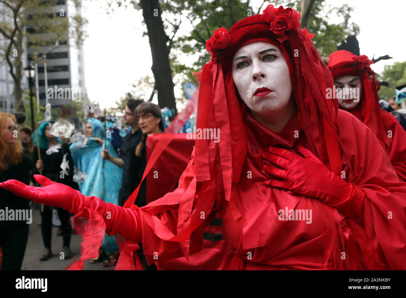 Extinction Rebellion’s (XR) Red Brigade, New York, USA Stock Photo - Alamy