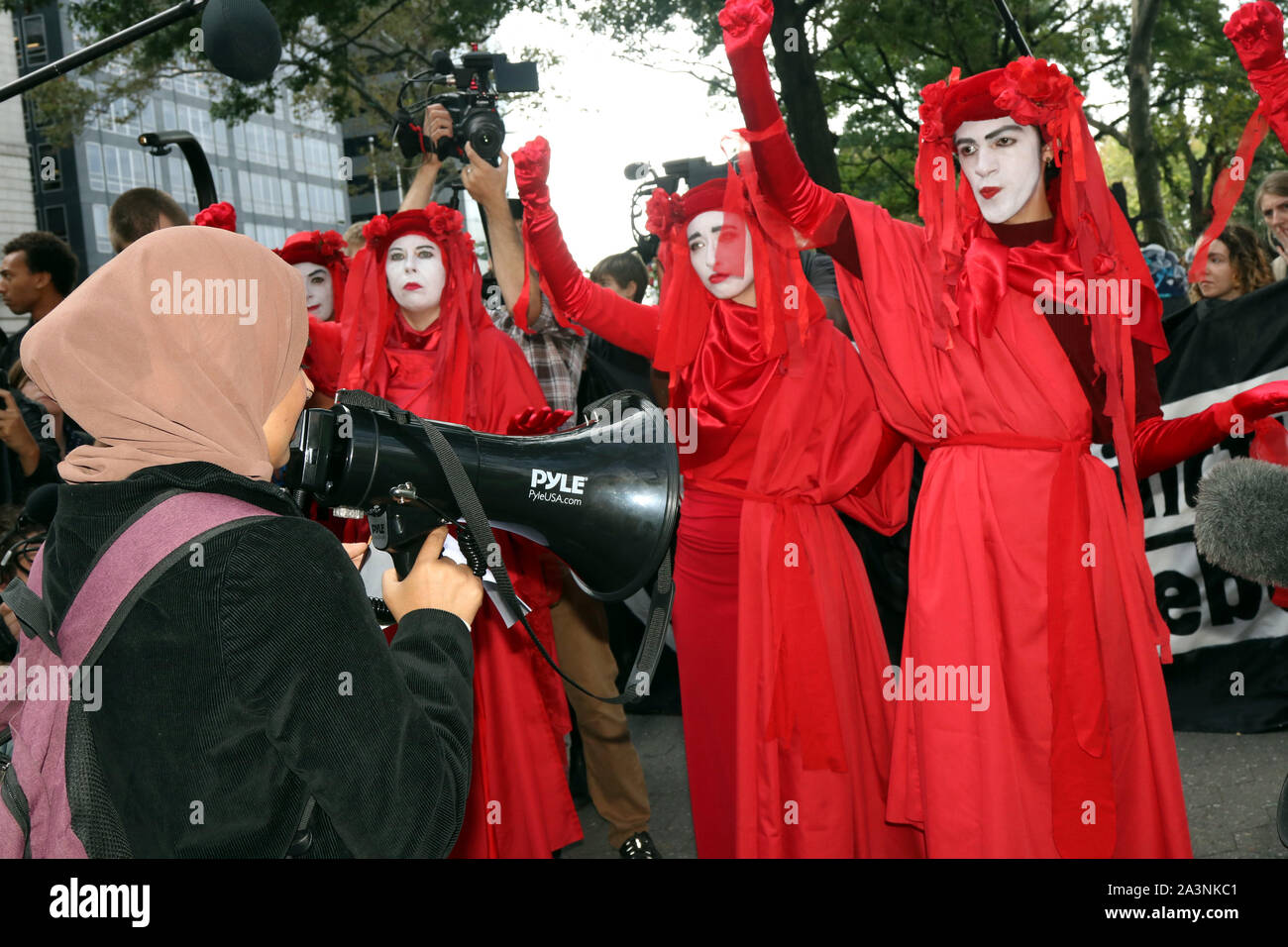 Extinction Rebellion’s (XR) Red Brigade, New York, USA Stock Photo - Alamy