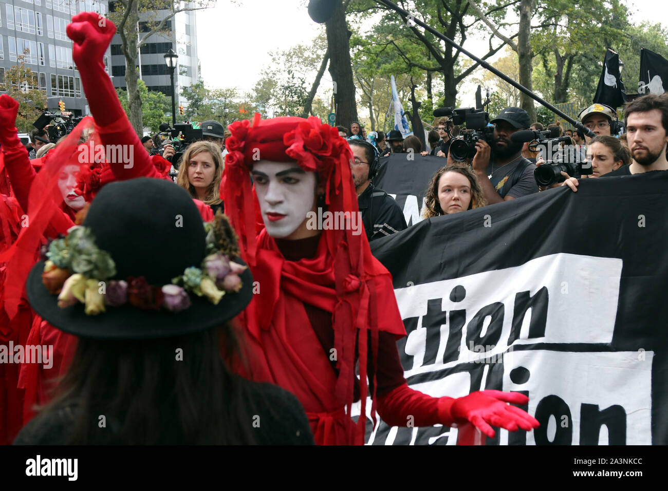 Extinction Rebellion’s (XR) Red Brigade, New York, USA Stock Photo - Alamy