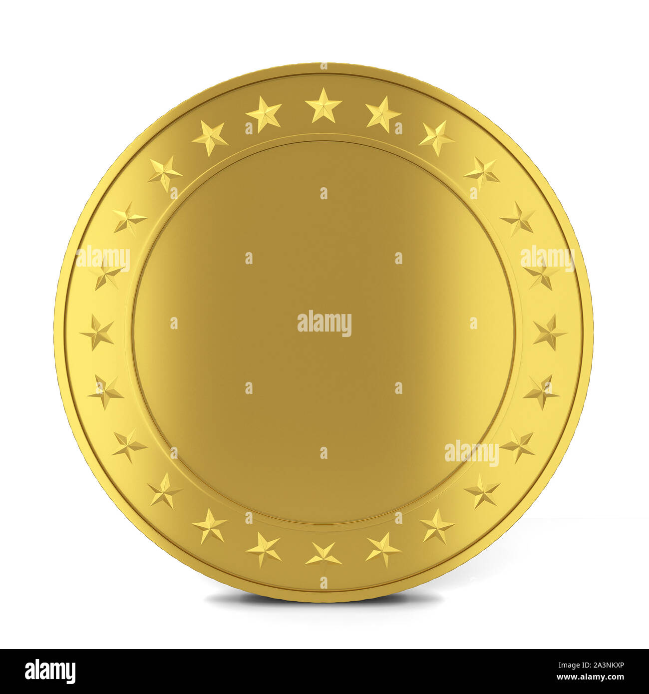 Golden coin. 3d illustration isolated on white background Stock Photo ...