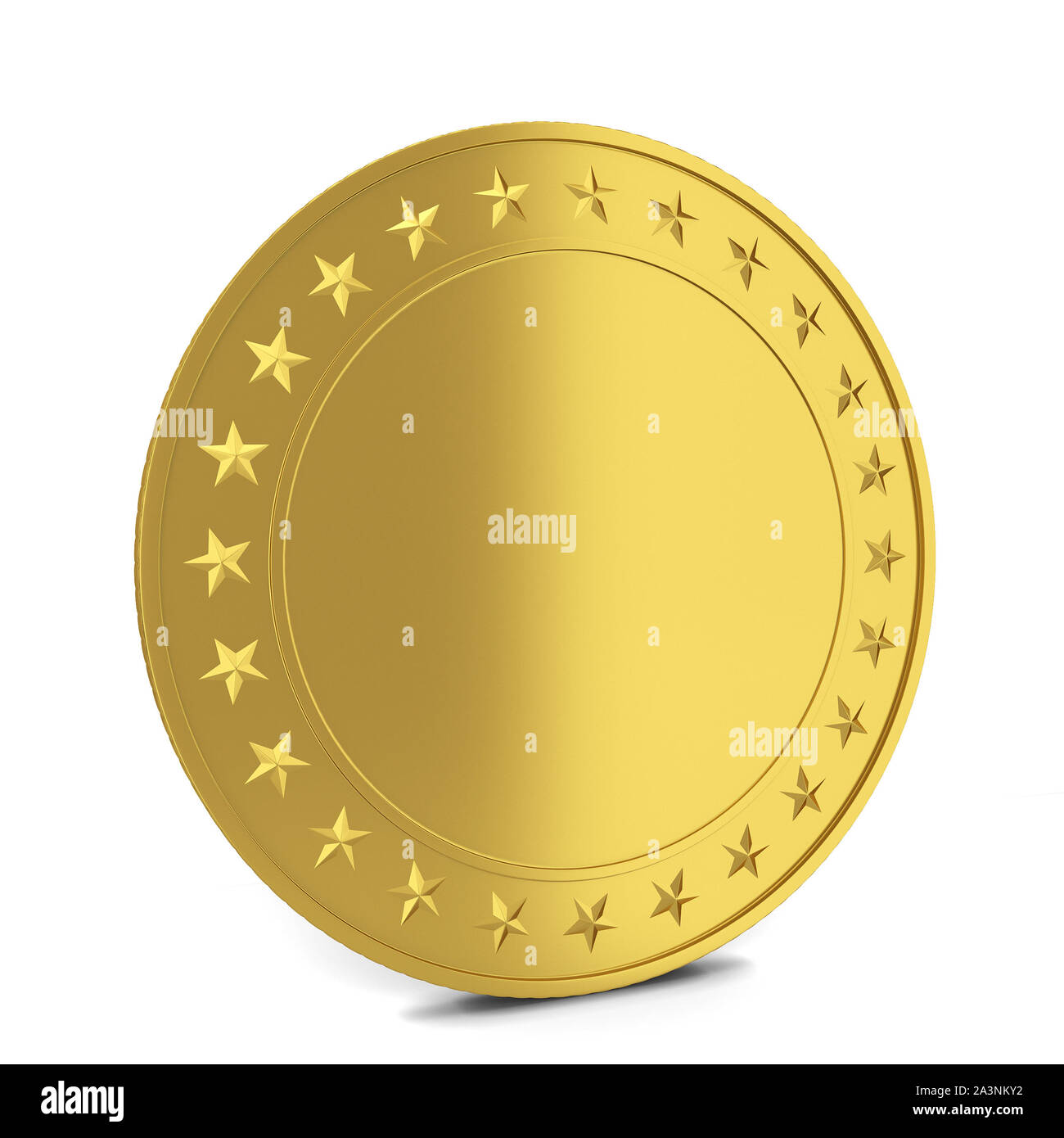 Golden coin. 3d illustration isolated on white background Stock Photo ...