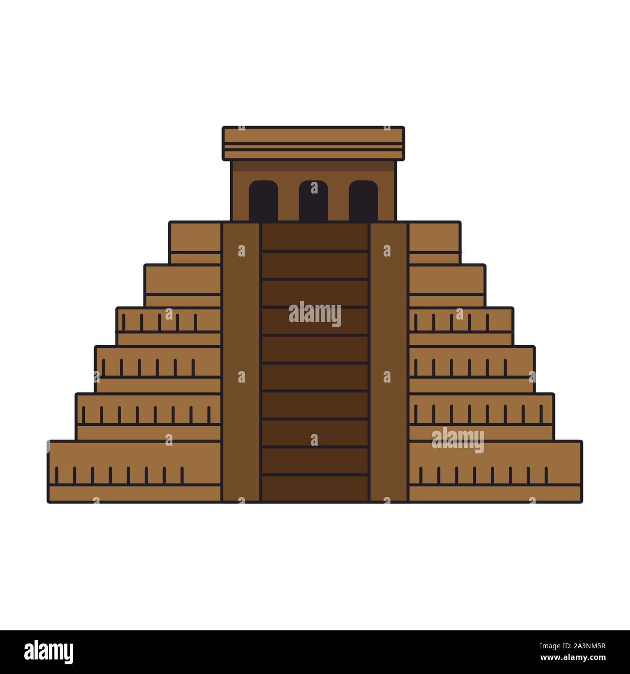 Iconic world monuments, Mayan pyramid icon Stock Vector Image & Art - Alamy
