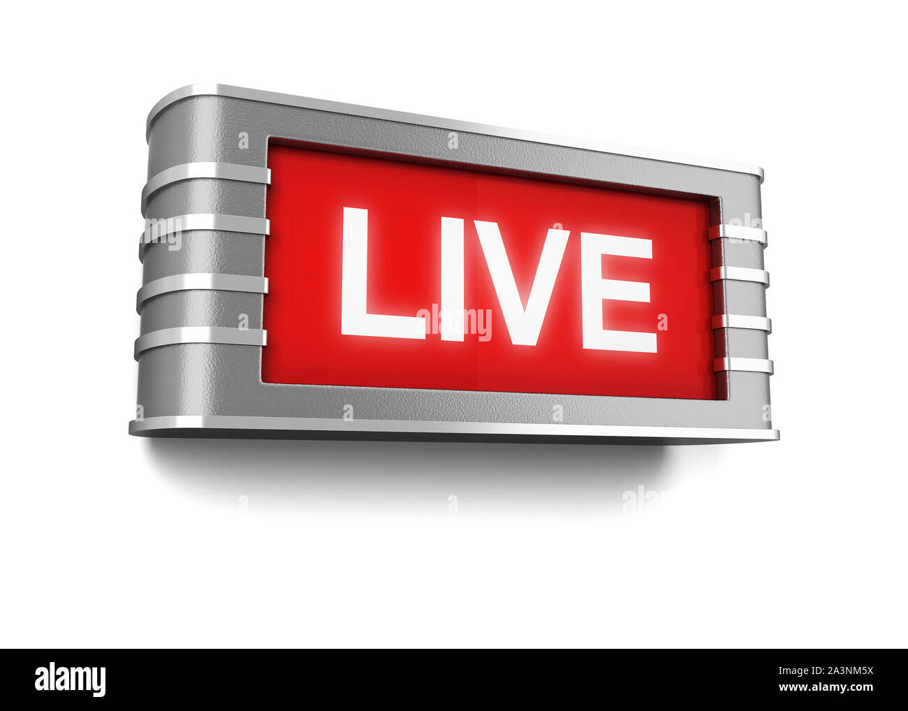 Live sign. 3d illustration isolated on white background Stock Photo - Alamy