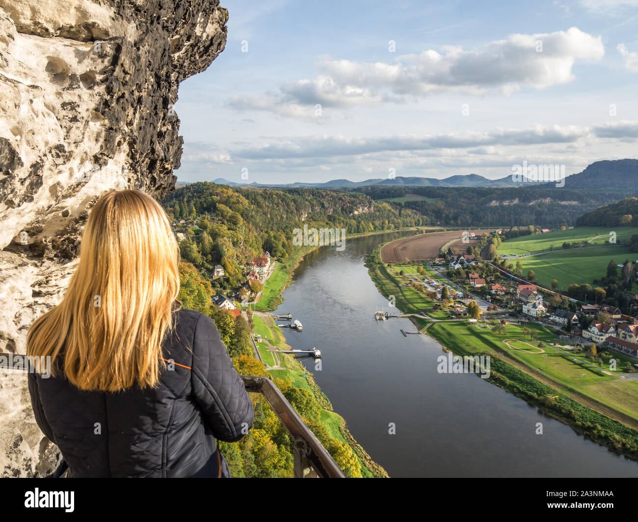 Saxon switzerland national park woman hi-res stock photography and ...