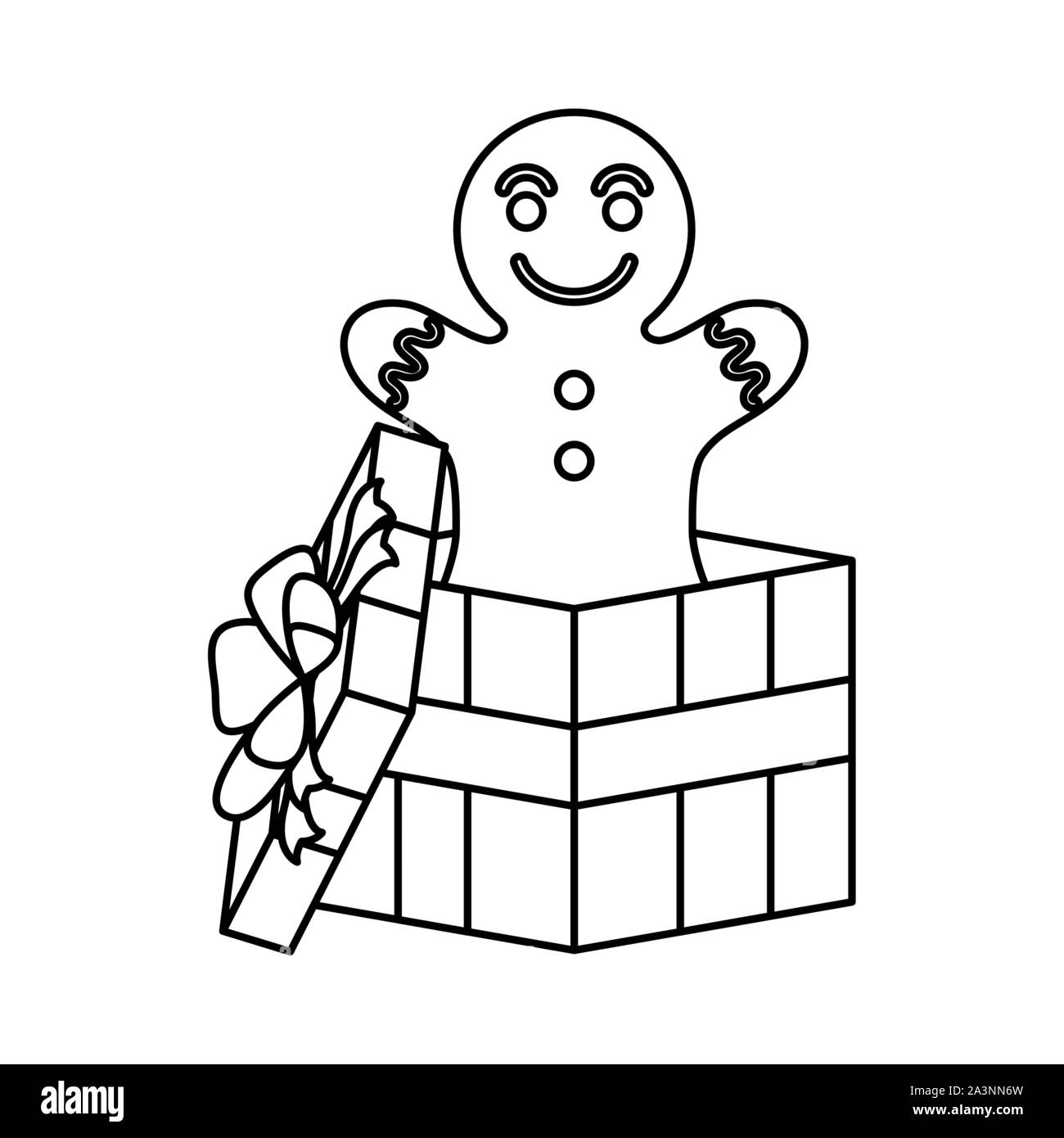 christmas gift box present with ginger cookie Stock Vector Image & Art ...