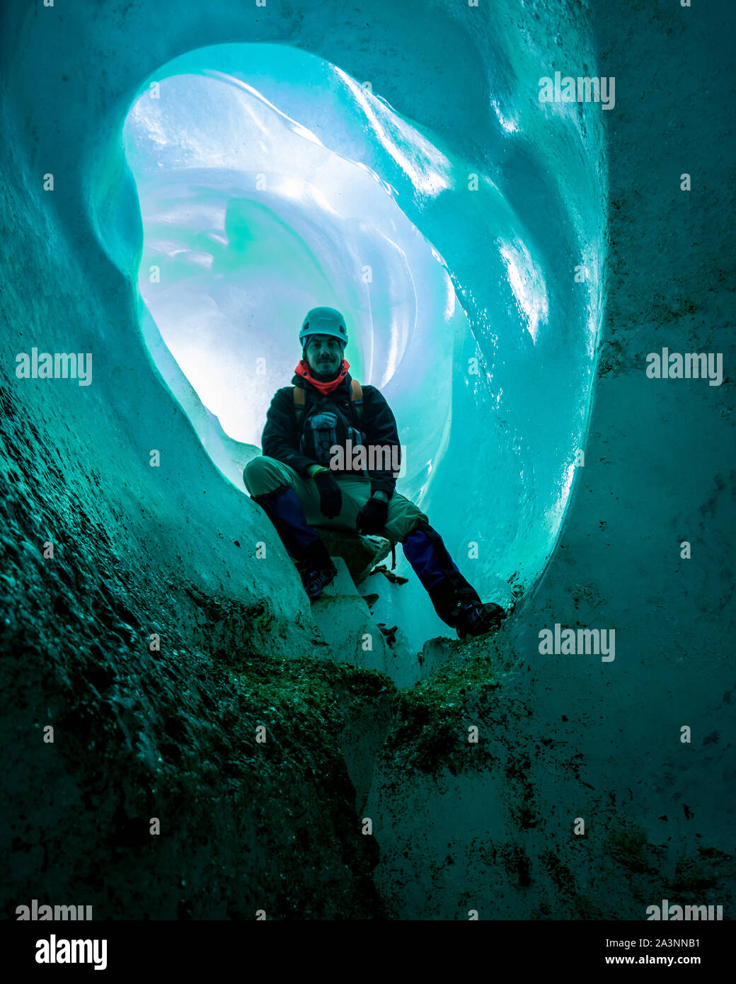 Glacier cave person alaska hi-res stock photography and images - Alamy