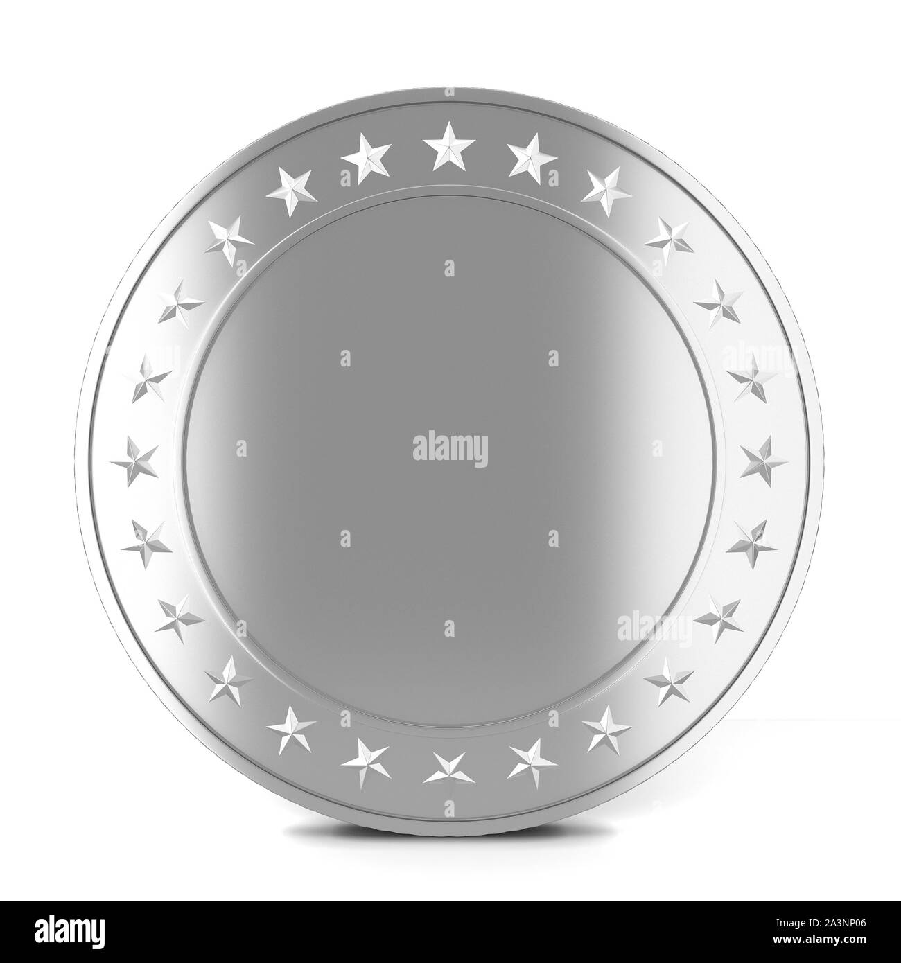 Silver coin. 3d illustration isolated on white background Stock Photo ...