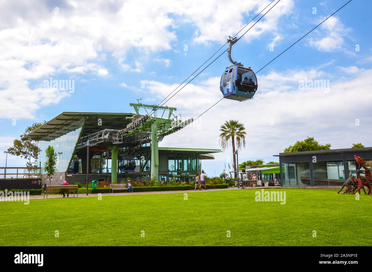 Funchal, Madeira, Portugal - Sep 10, 2019: Cable car station in the ...
