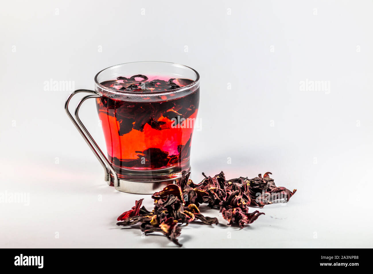 Natural Hibiscus tea in cup Stock Photo - Alamy
