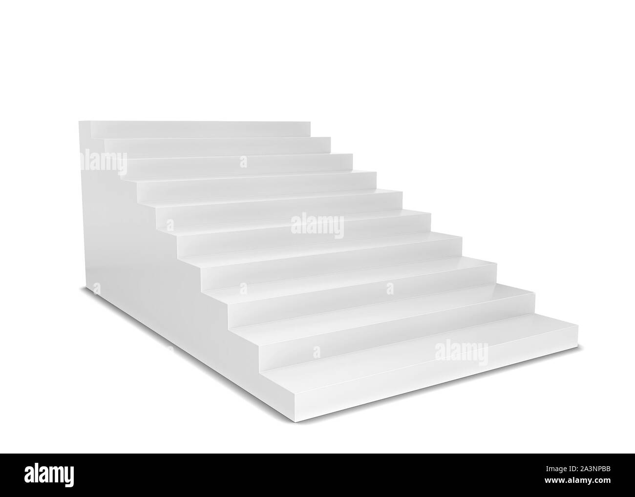 White stairs. 3d illustration isolated on white background Stock Photo ...