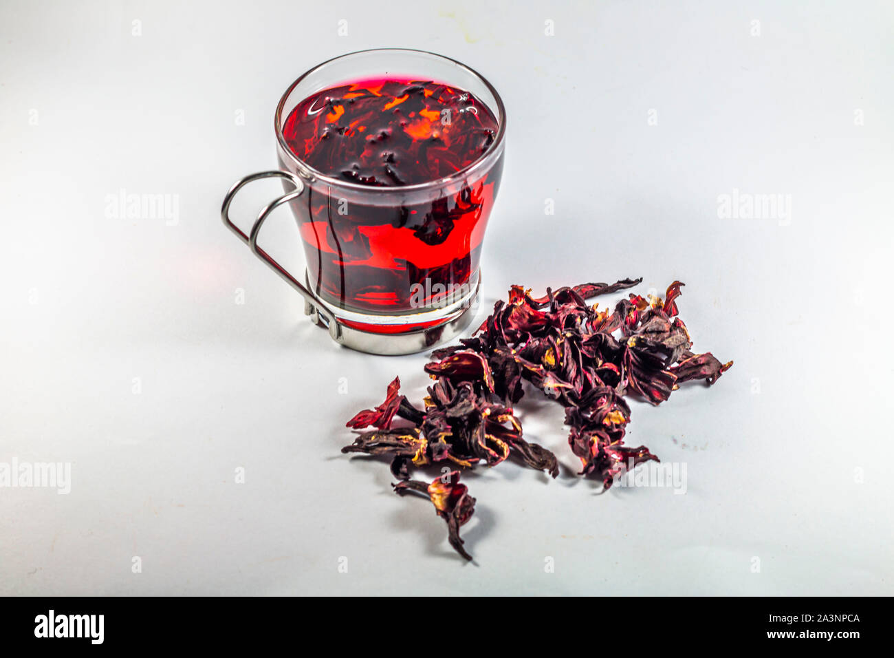 Natural Hibiscus tea in cup Stock Photo - Alamy