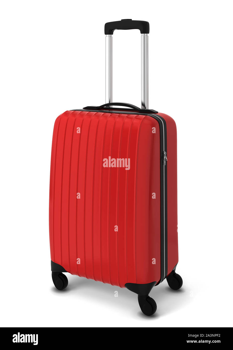 Red suitcase. 3d illustration isolated on white background Stock Photo ...