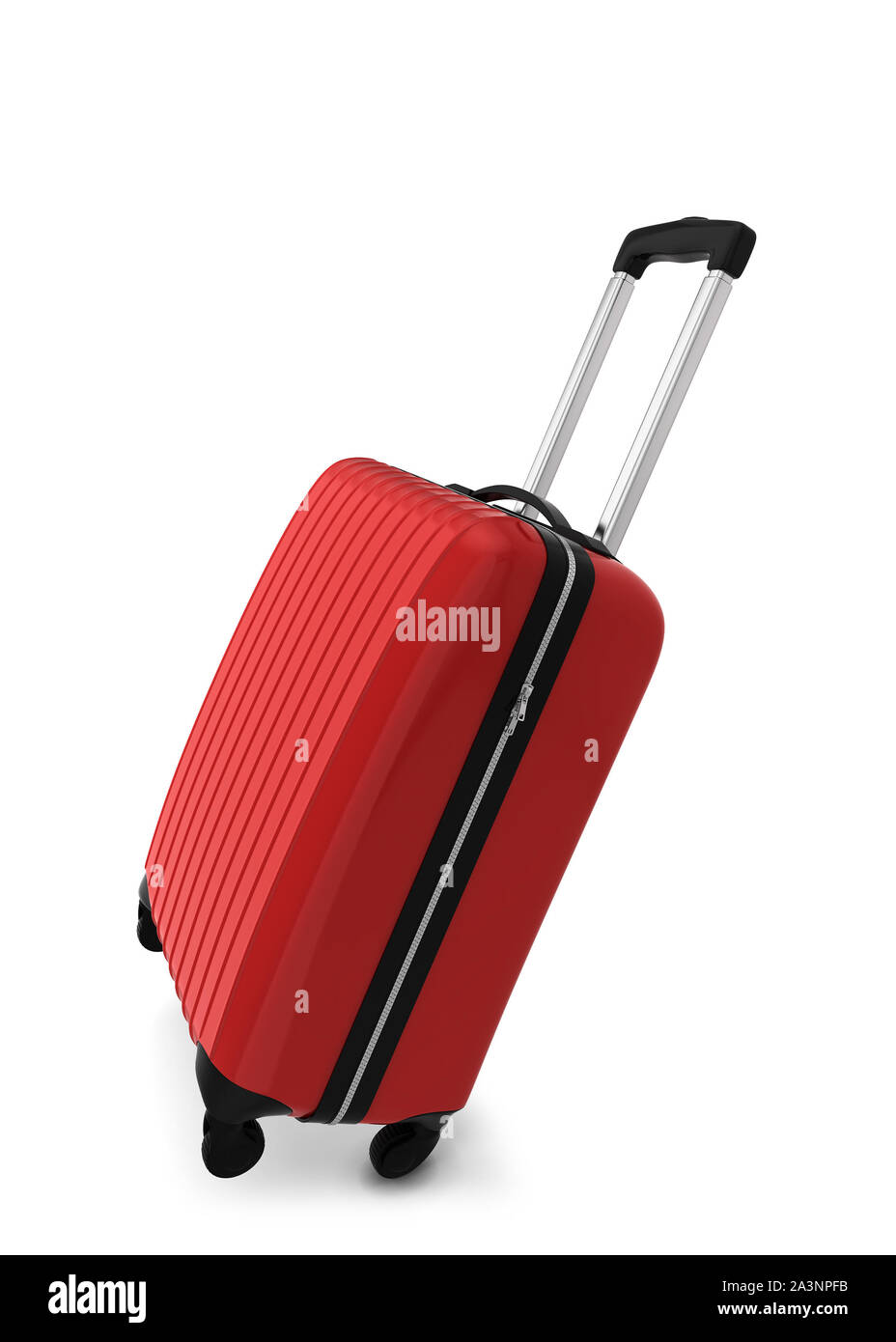 Red suitcase. 3d illustration isolated on white background Stock Photo ...
