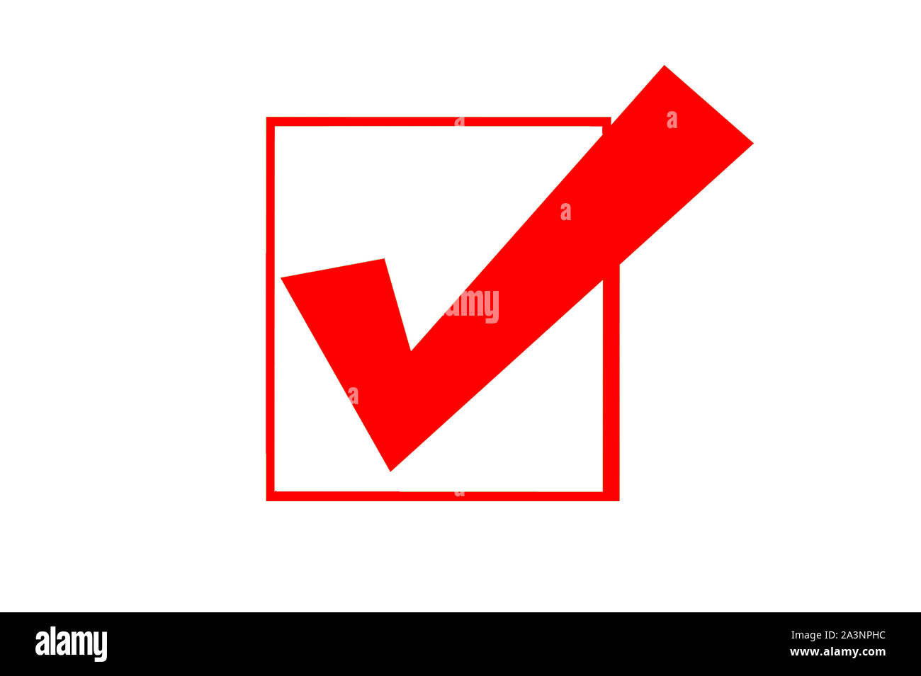 Red Check Button isolated Stock Photo - Alamy