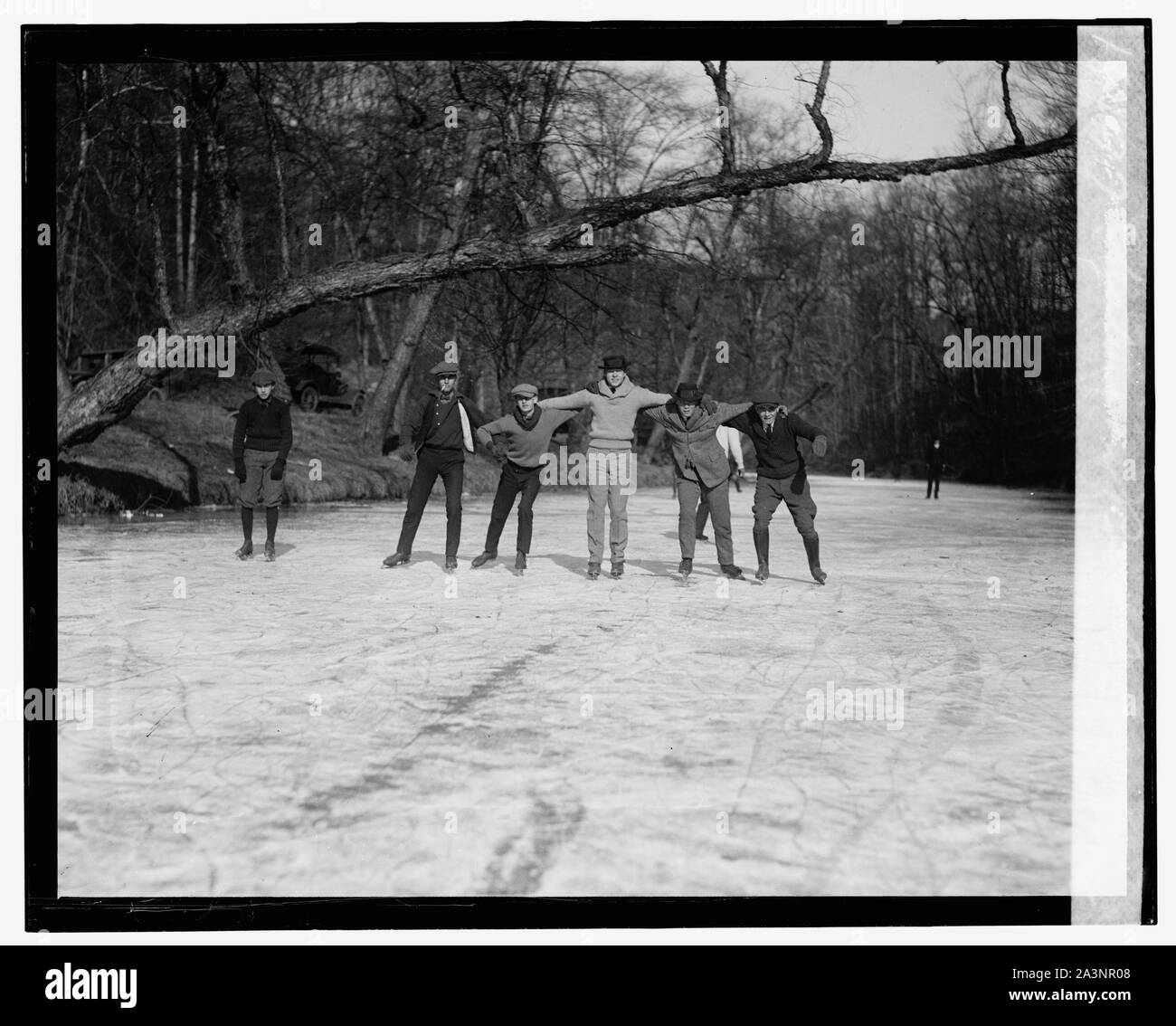 Outdoor ice skating fun Black and White Stock Photos & Images - Alamy