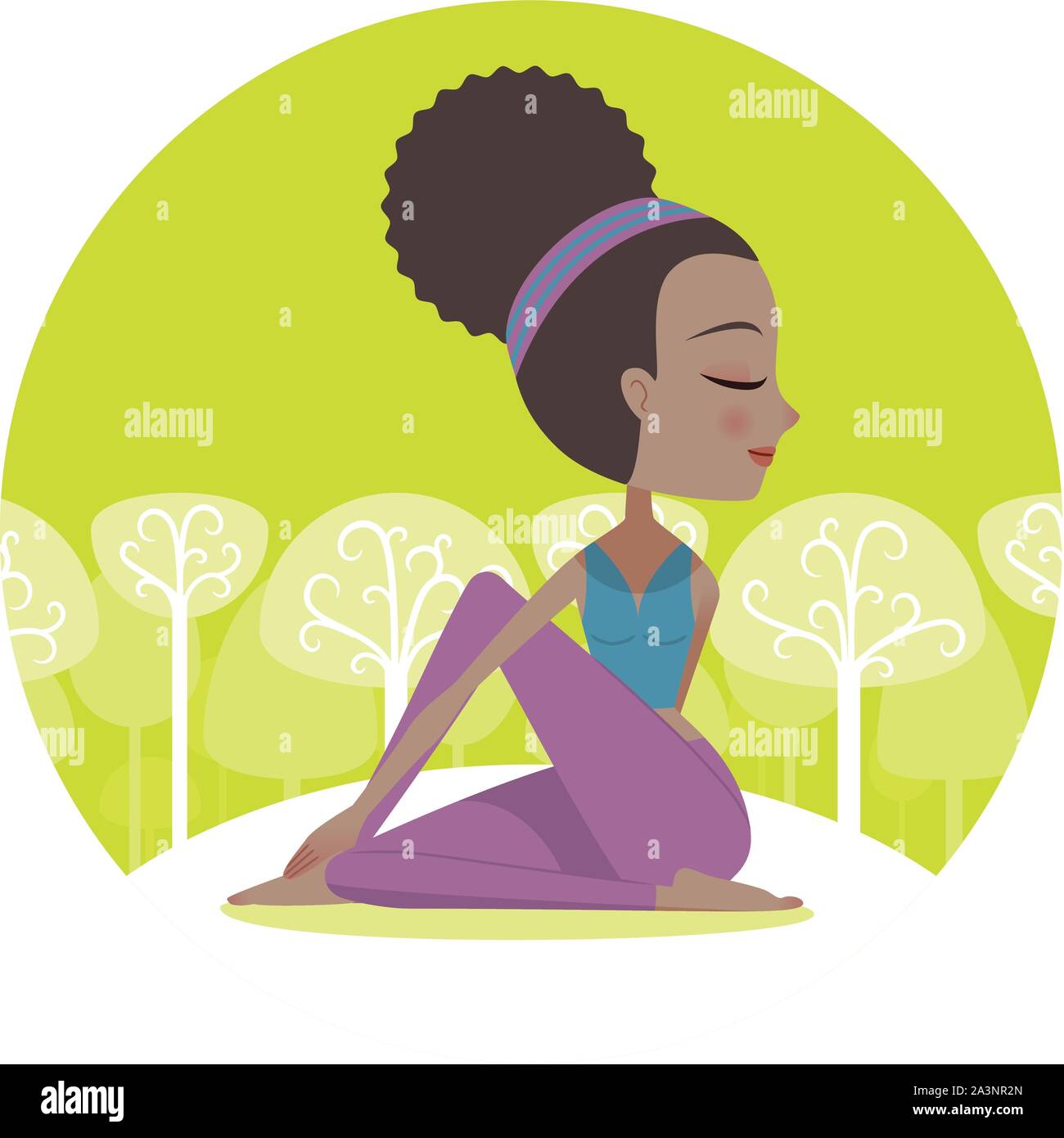 Yoga woman hand twist pose illustration Stock Vector Image & Art - Alamy