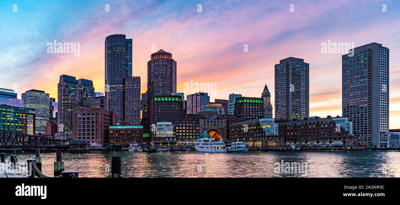 Boston Downtown Skyline Panorama High Resolution Stock Photography and ...