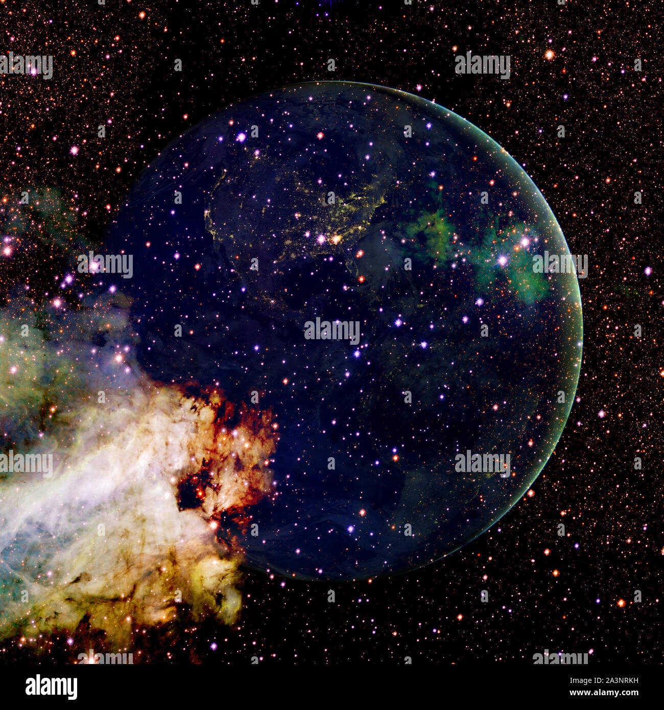 Earth. Space art. Outer space. Elements of this image furnished by NASA ...