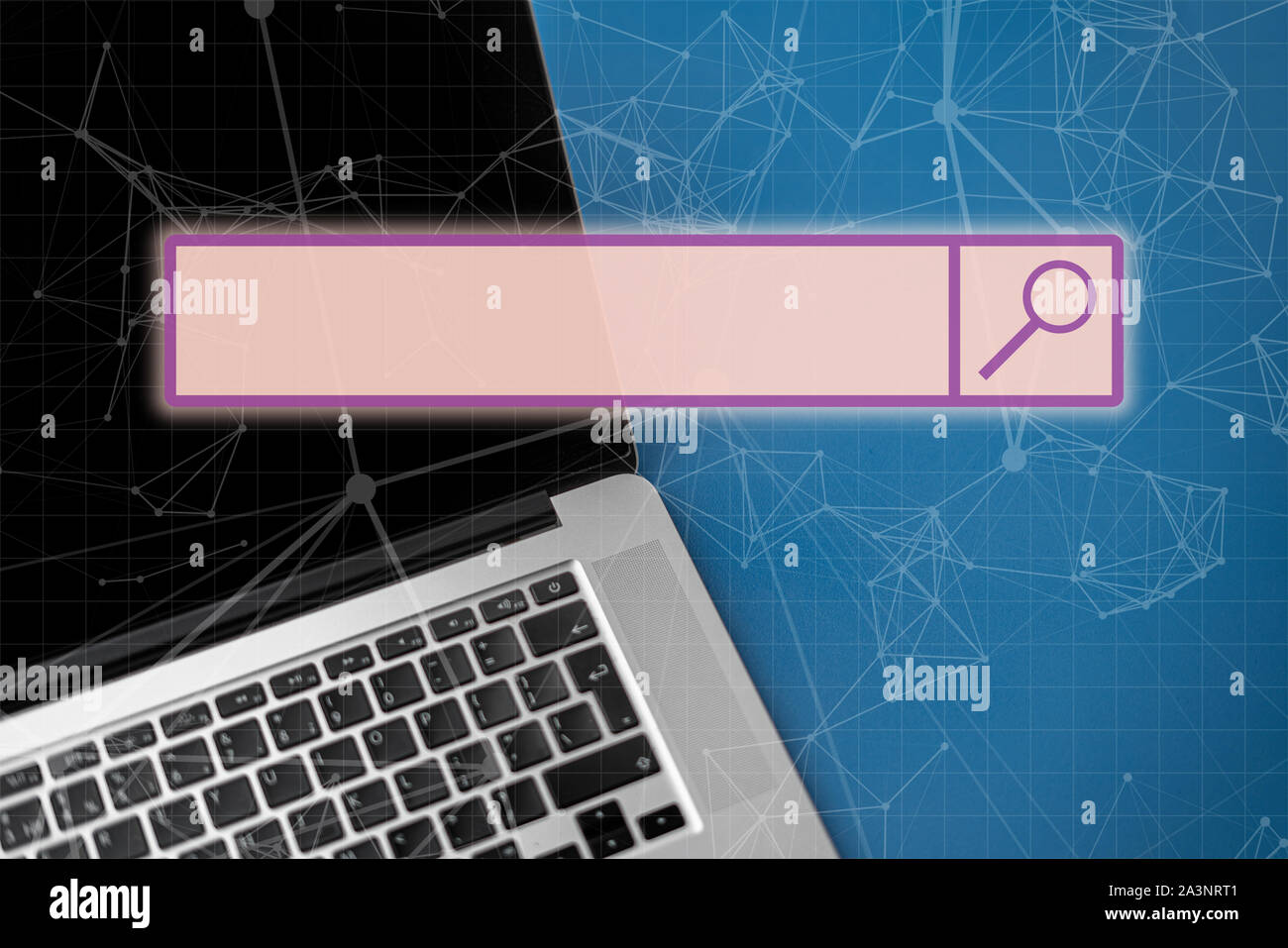 classic laptop background with a search web browser tab on top Stock ...