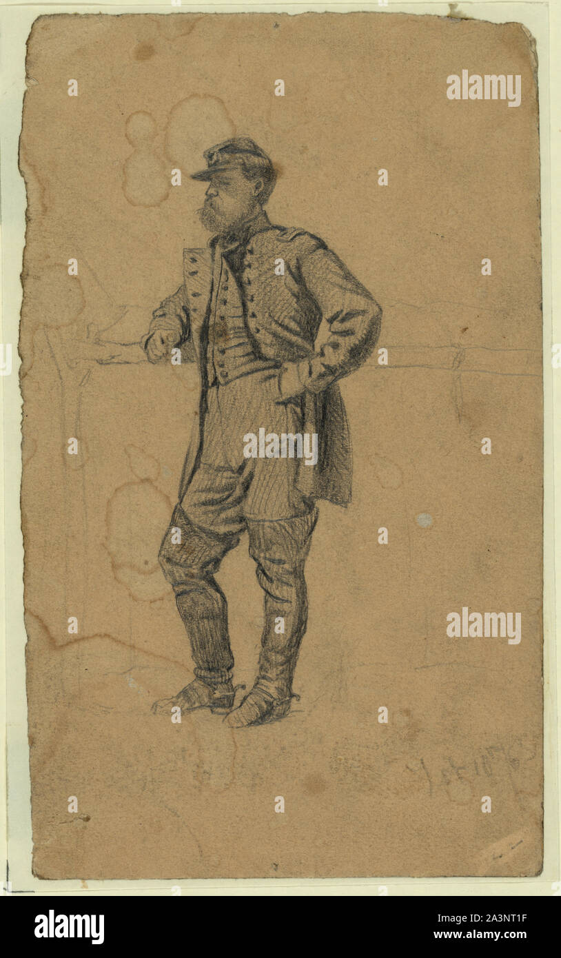 Sketch of officer of infantry. The colonel Stock Photo - Alamy