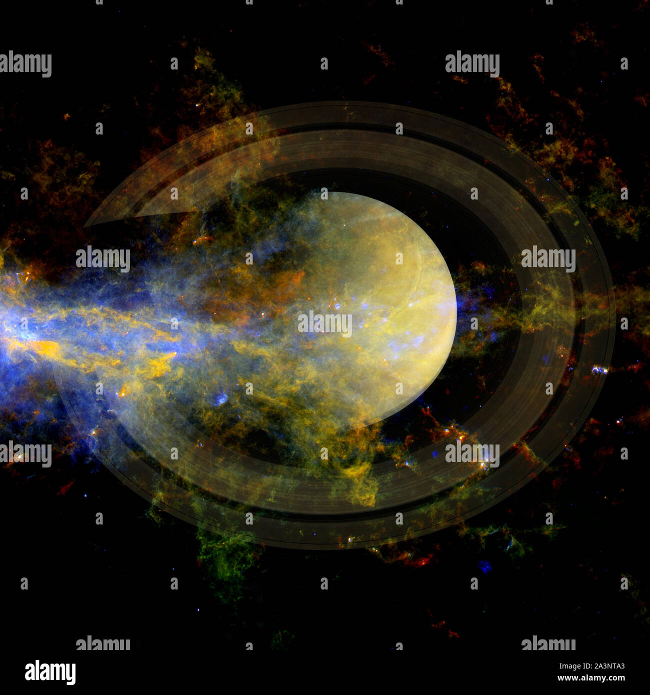 Saturn. Incredibly beautiful planets, galaxies, dark and cold beauty of ...