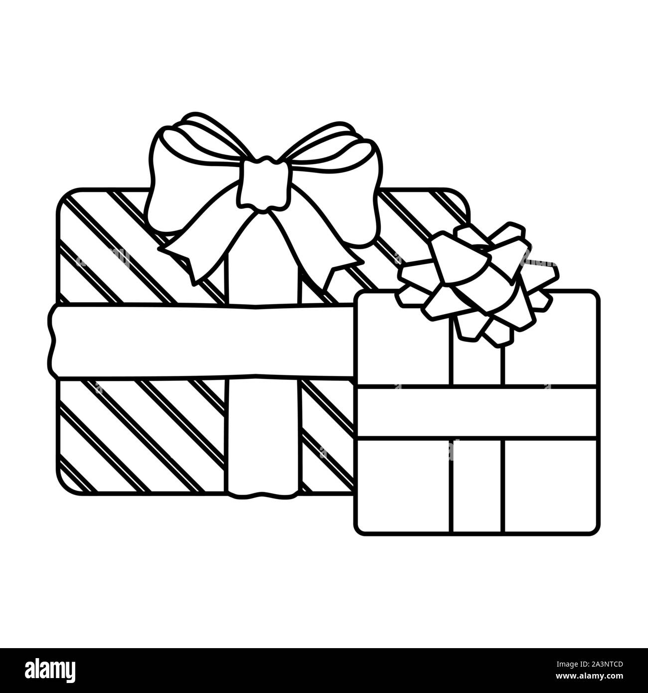 Gifts presents christmas birthday Black and White Stock Photos & Images ...
