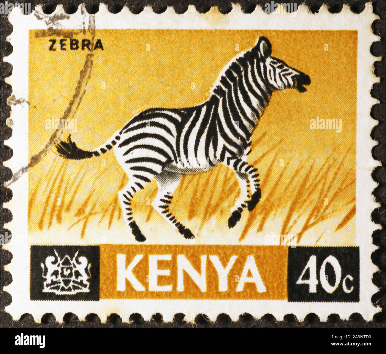 Zebra on kenyan postage stamp Stock Photo - Alamy