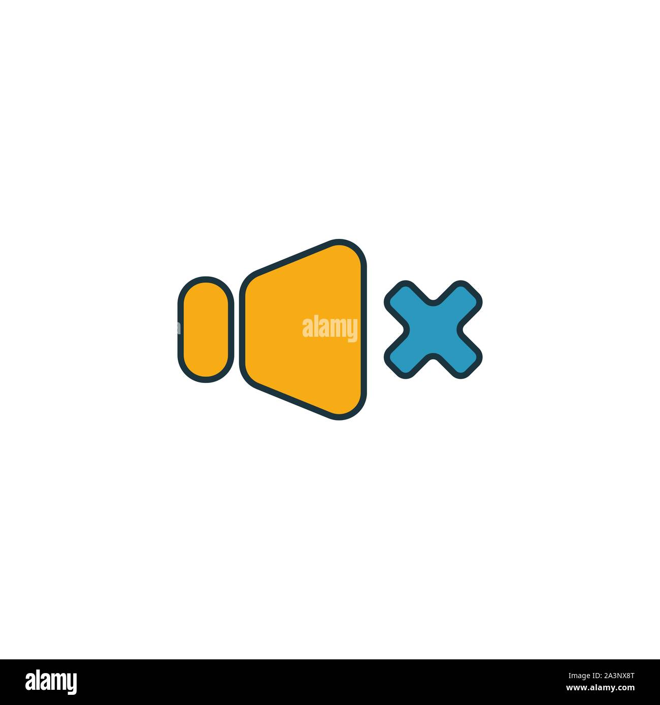 Mute icon. Outline filled creative elemet from audio buttons icons ...