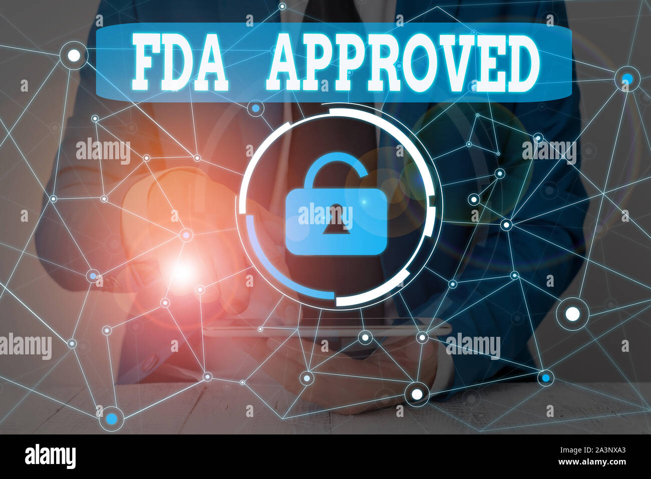 Text sign showing Fda Approved. Business photo showcasing FDA agreed ...