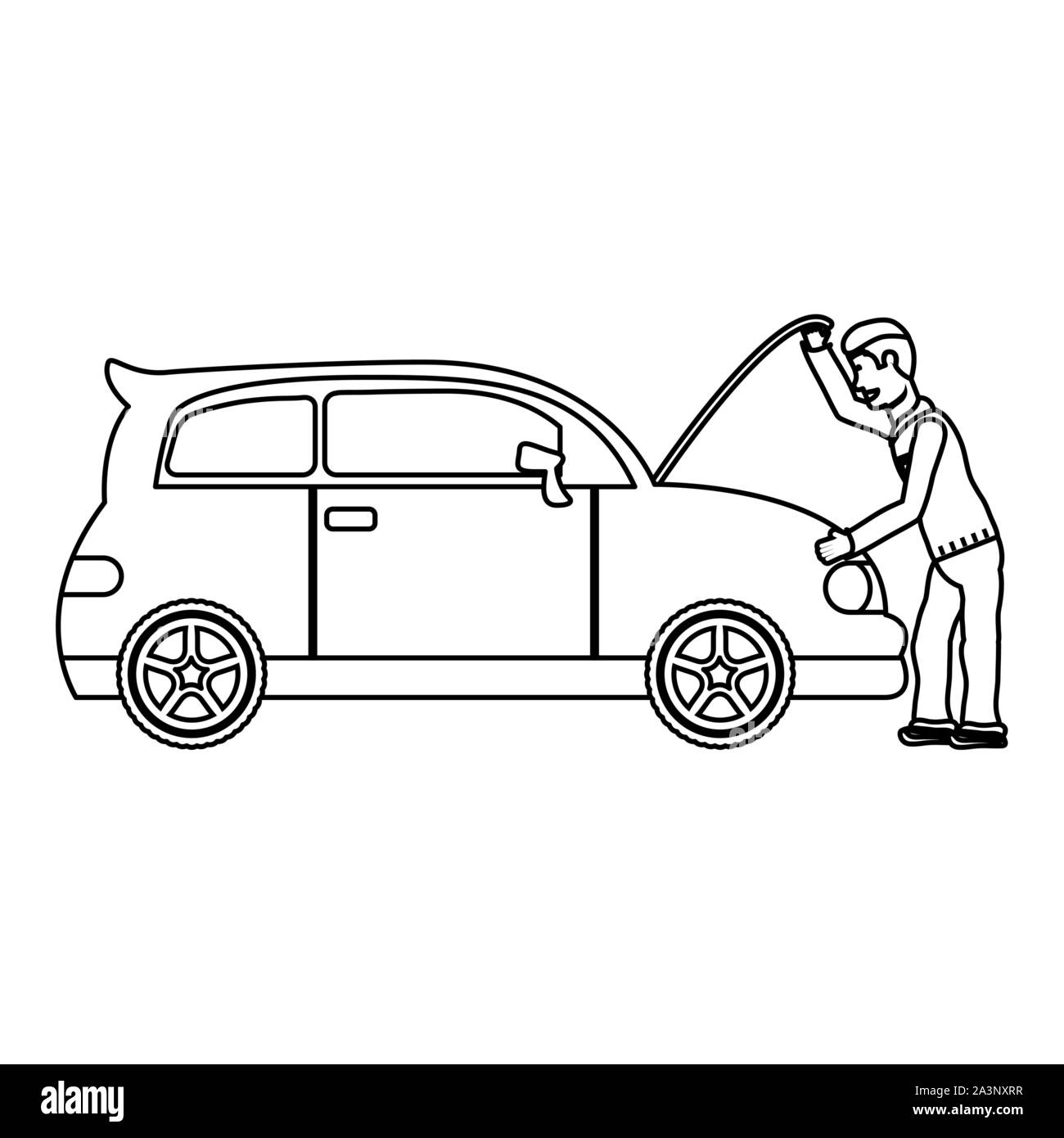 young mechanic working in car character Stock Vector Image & Art - Alamy