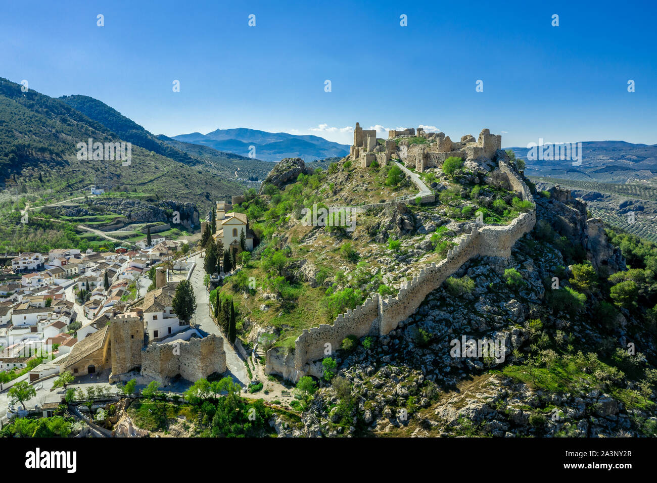 Moclin medieval walled picturesque village in Andalusia close to ...