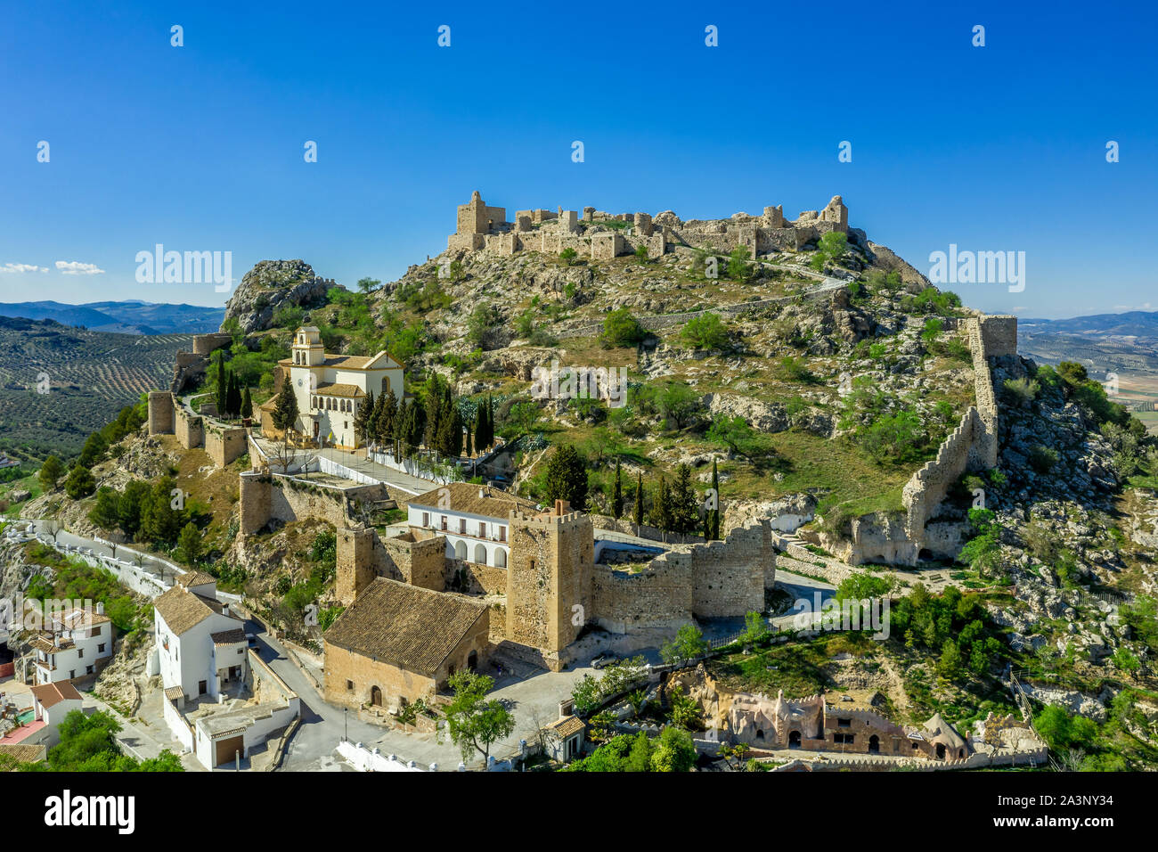 Moclin medieval walled picturesque village in Andalusia close to ...
