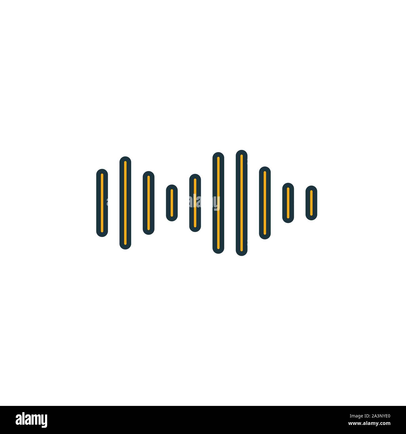 Audio Wave icon. Outline filled creative elemet from audio buttons ...