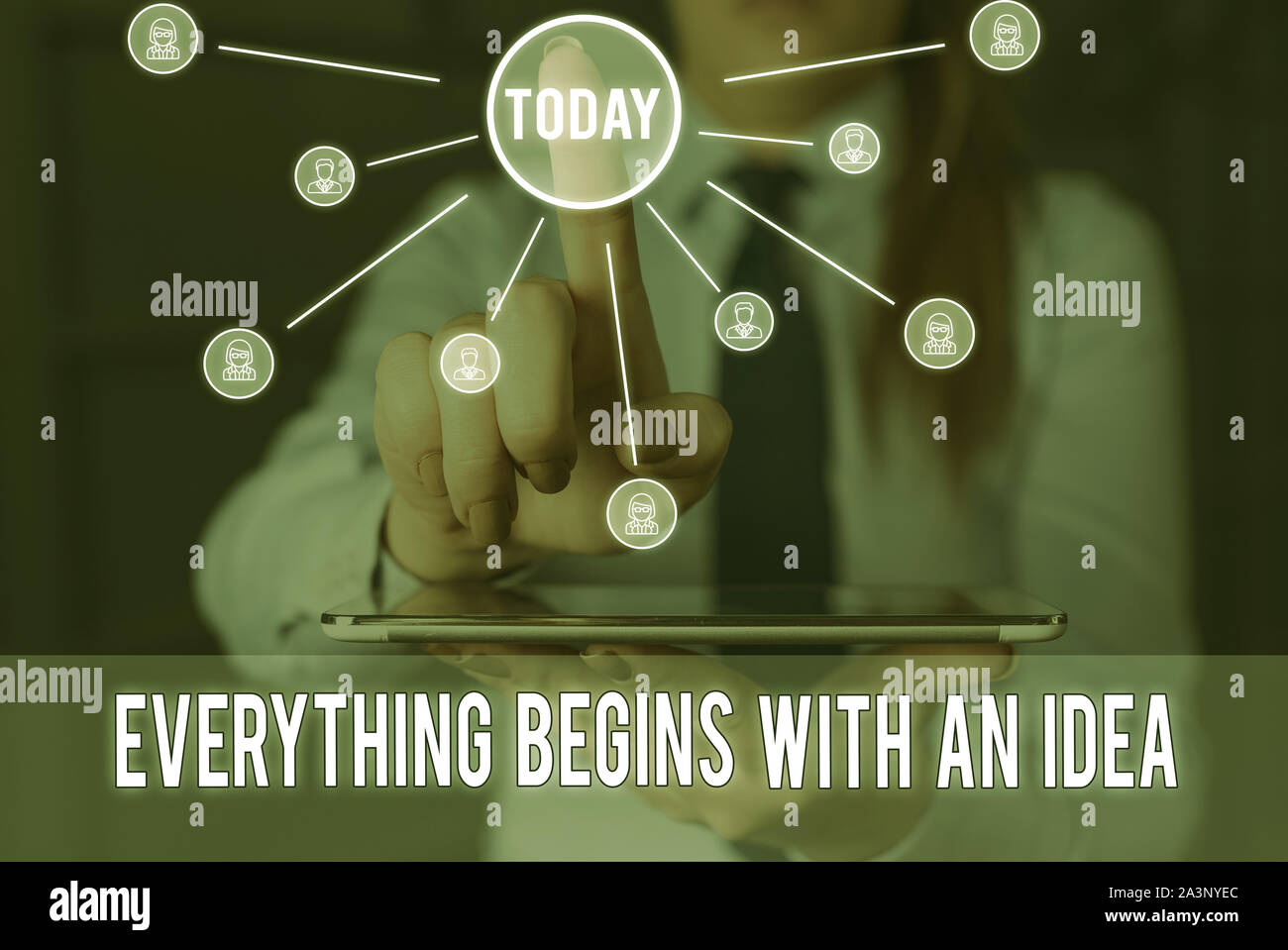 Handwriting text Everything Begins With An Idea. Conceptual photo steps ...