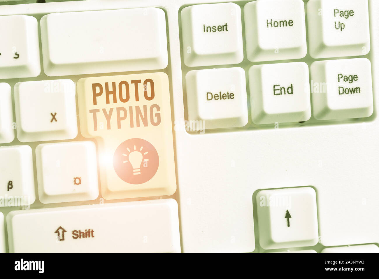 Word writing text Photo Typing. Business photo showcasing metal ...