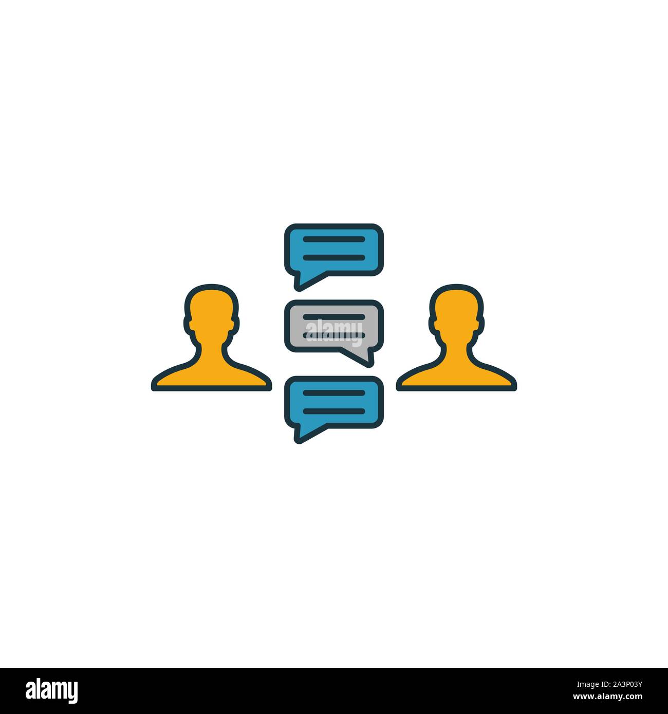 Discussion icon. Outline filled creative elemet from business ...