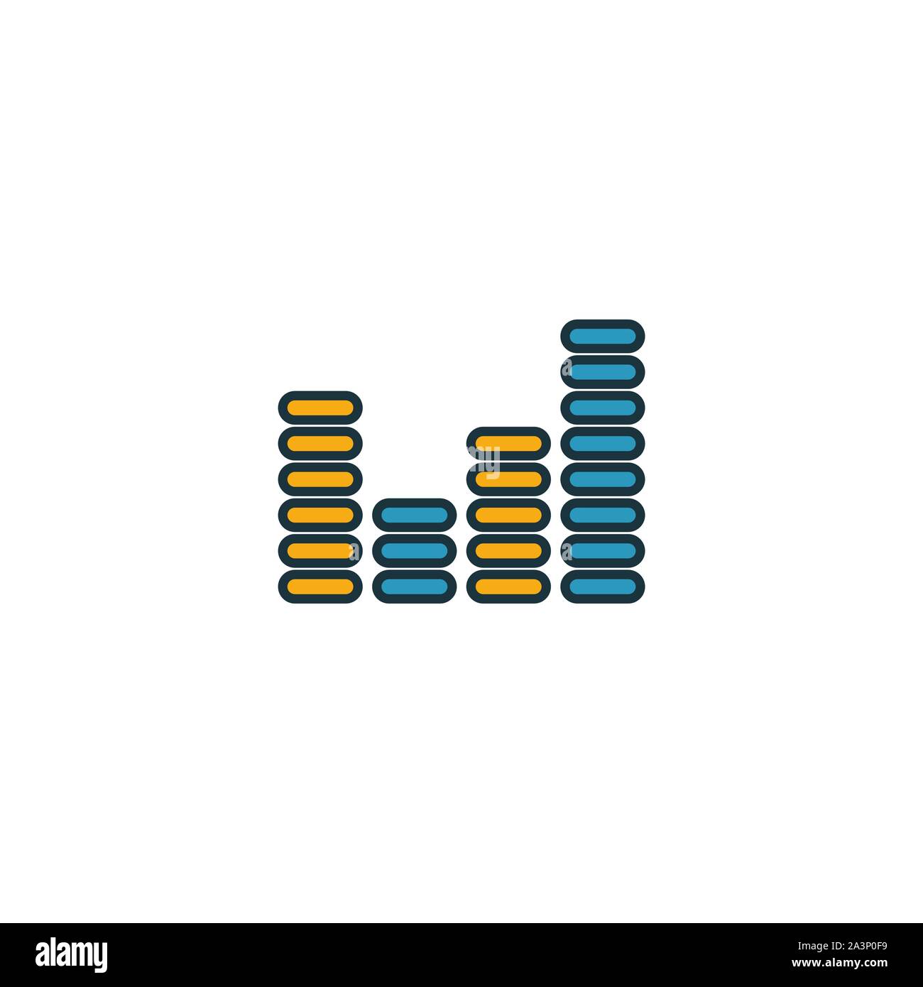 Equalizer icon. Outline filled creative elemet from audio buttons icons ...