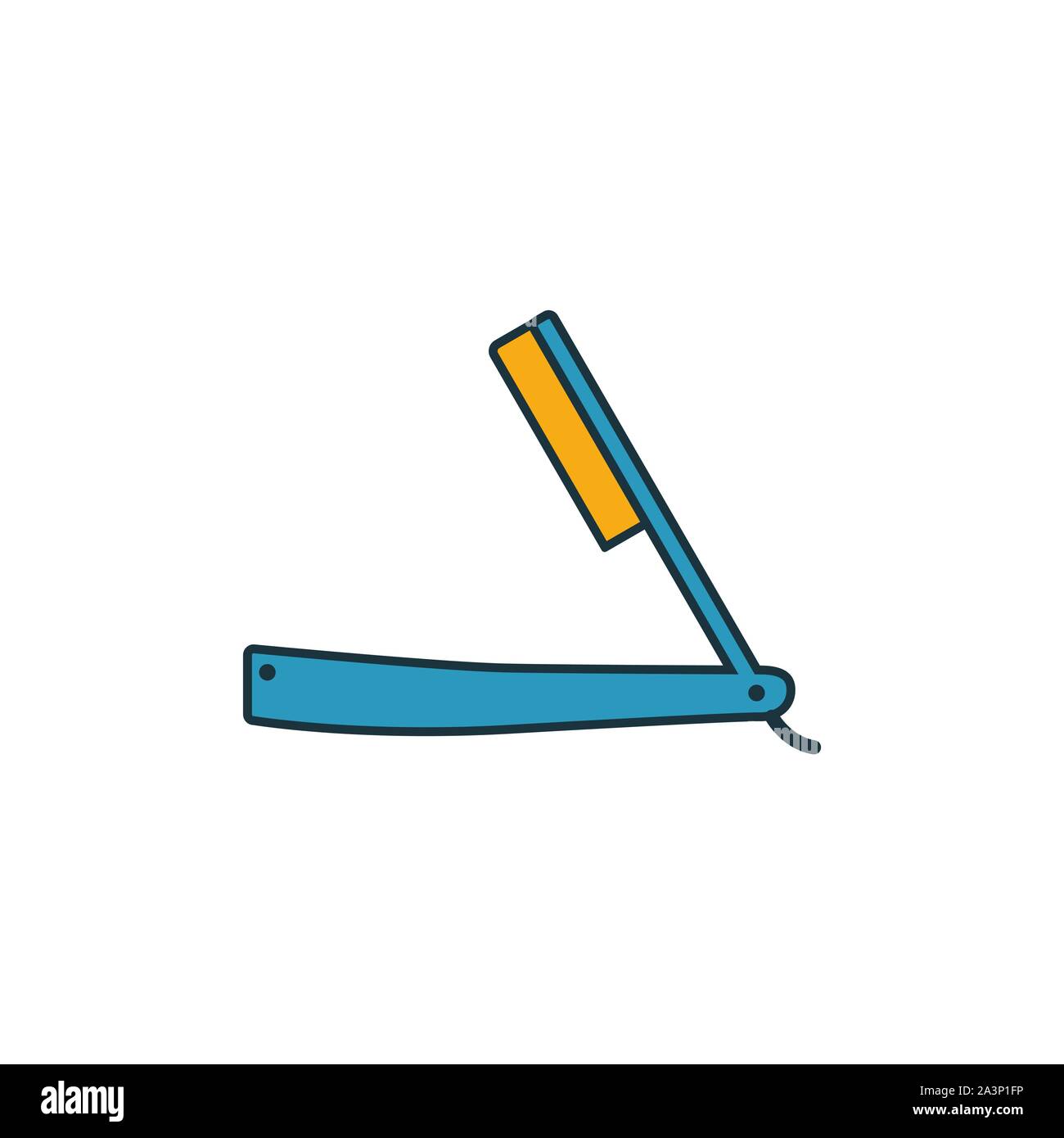 Straight Razor icon. Outline filled creative elemet from barber shop ...