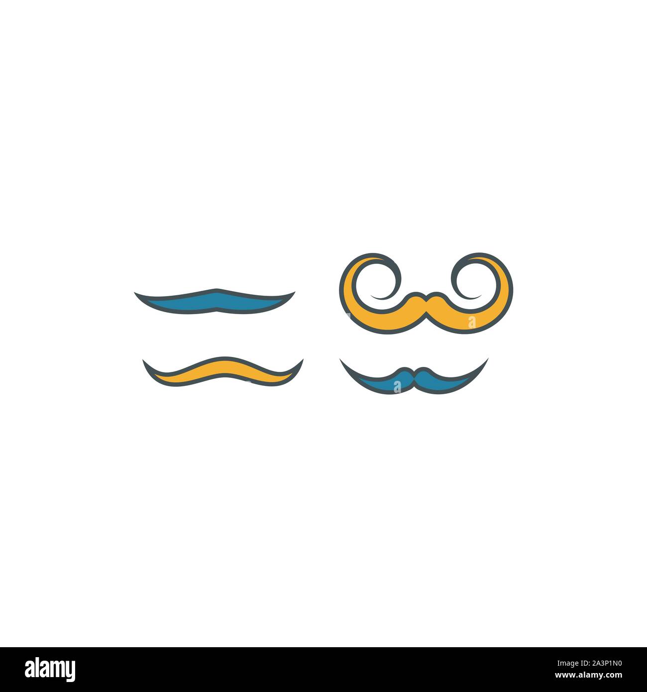 Curled moustache illustration hi-res stock photography and images - Alamy