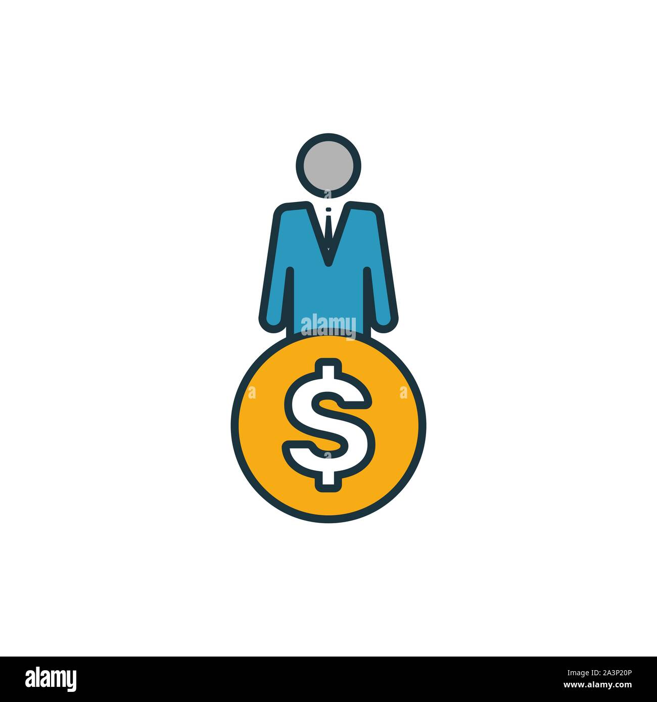 Sponsor icon. Outline filled creative elemet from business management ...