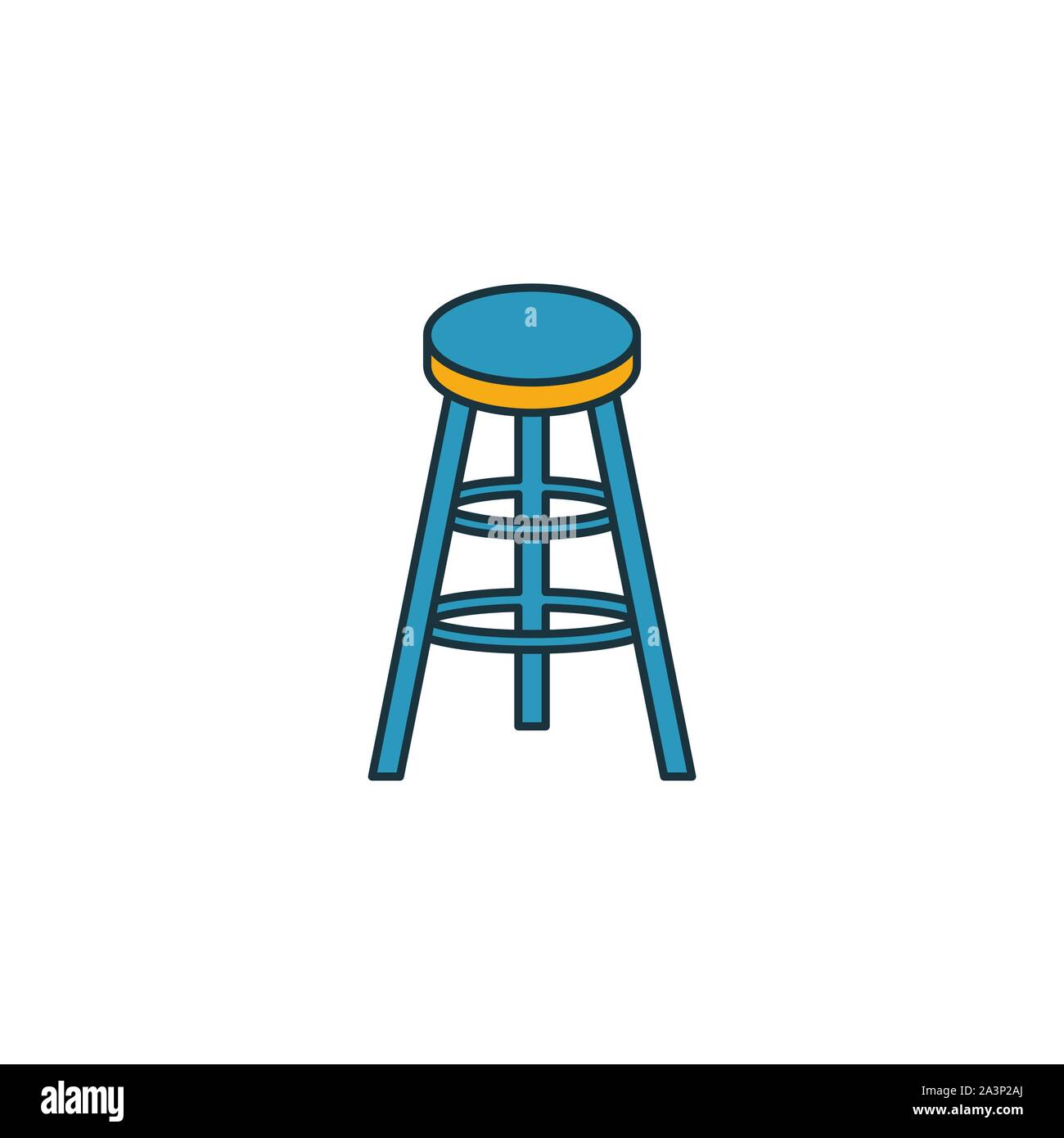 Bar Stool icon. Outline filled creative elemet from bar and restaurant ...