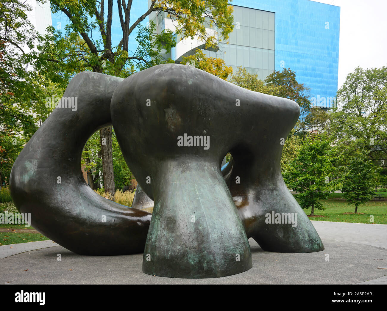 Henry Moore Sculptor " Two Large Forms" in the in the Grange Park of ...