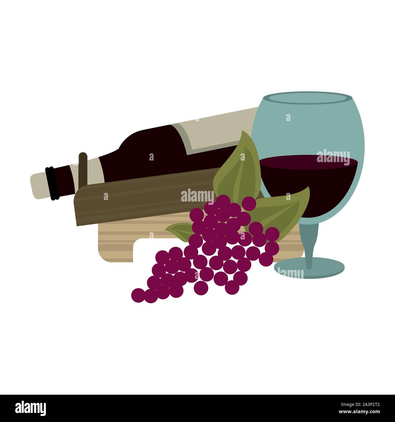 wine bottle and bunch of grapes design Stock Vector Image & Art - Alamy