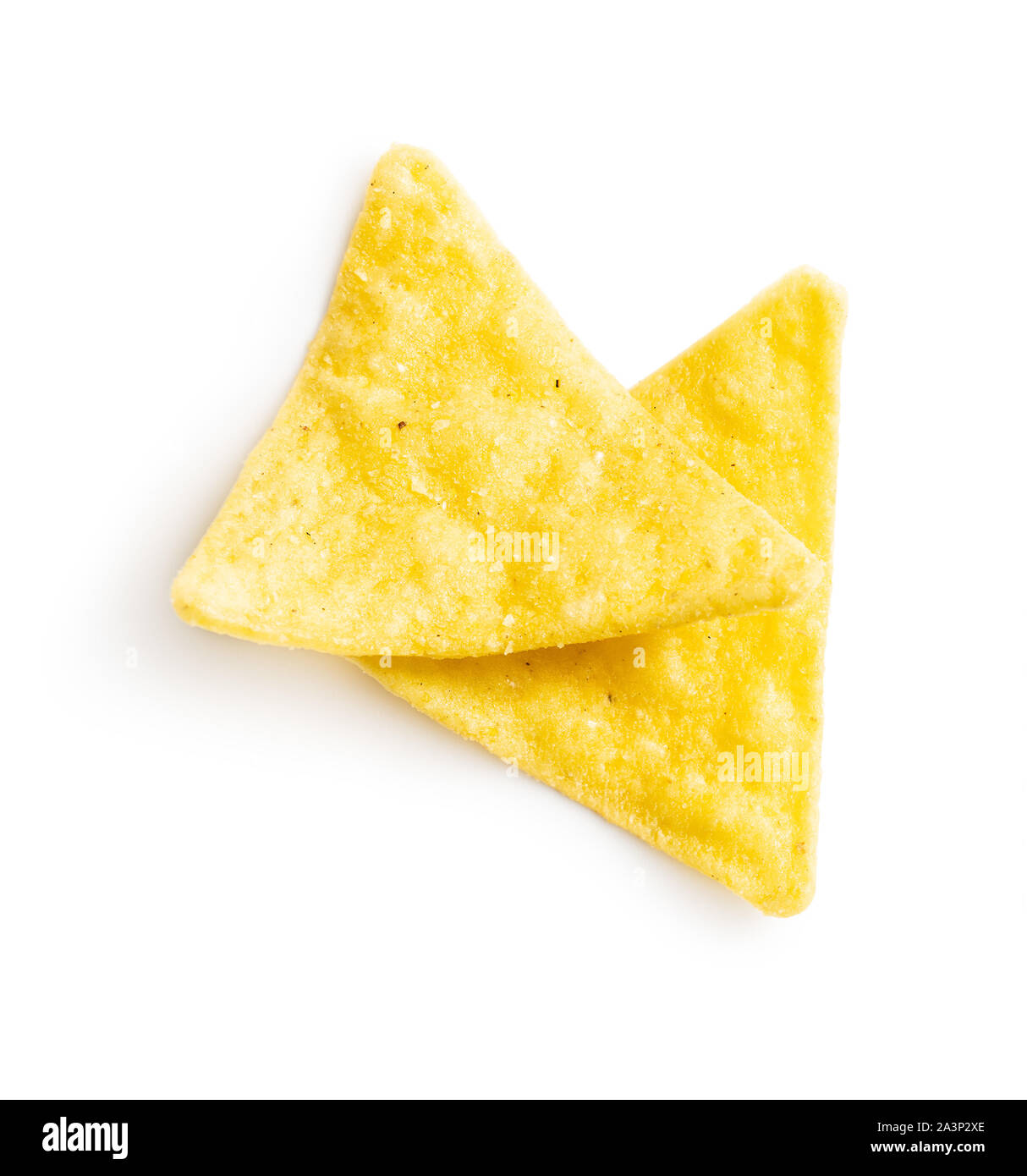 Corn nacho chips. Yellow tortilla chips isolated on white background ...