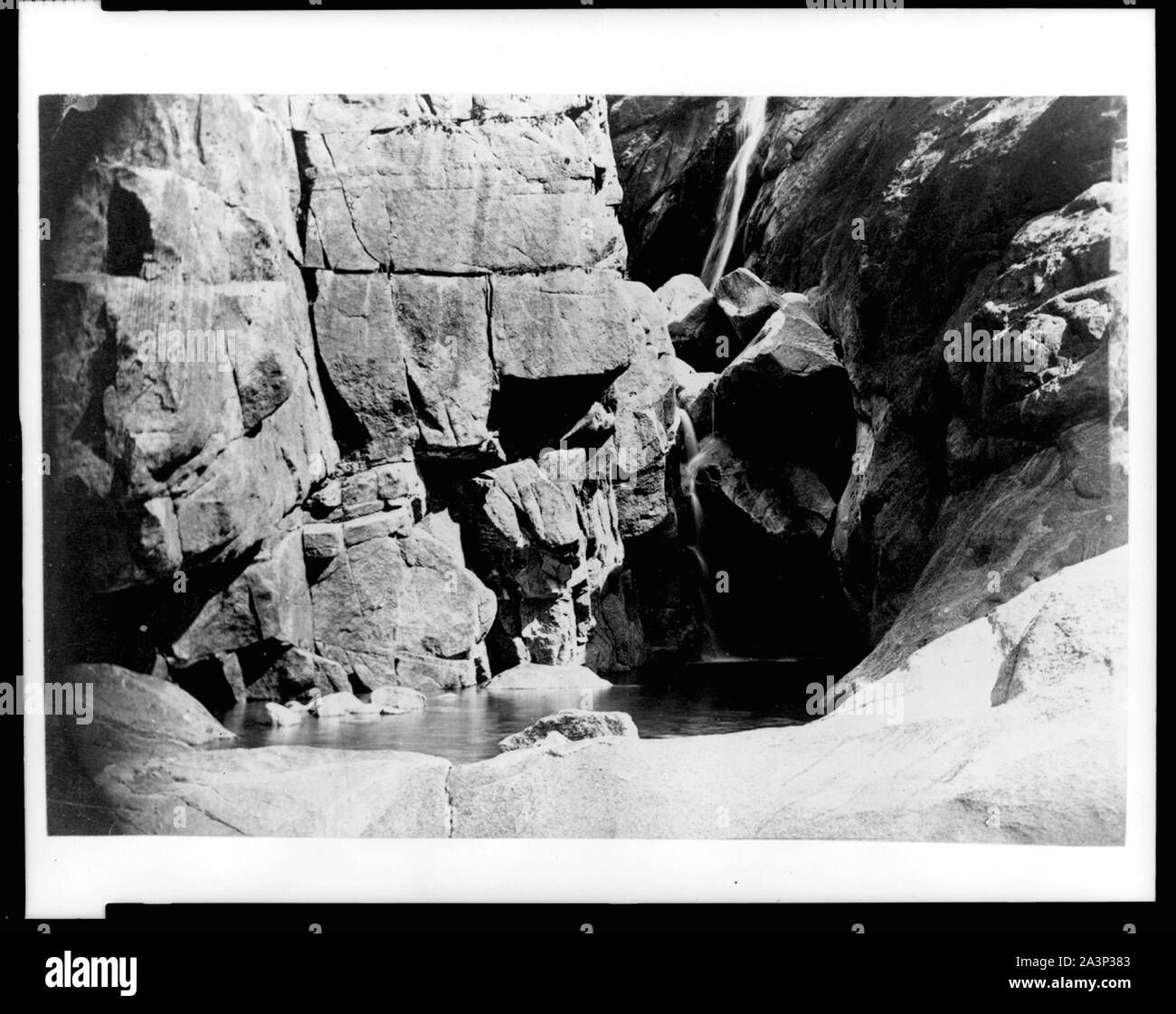 Small pond at base of cliff, Yosemite National Park, Calif Stock Photo ...