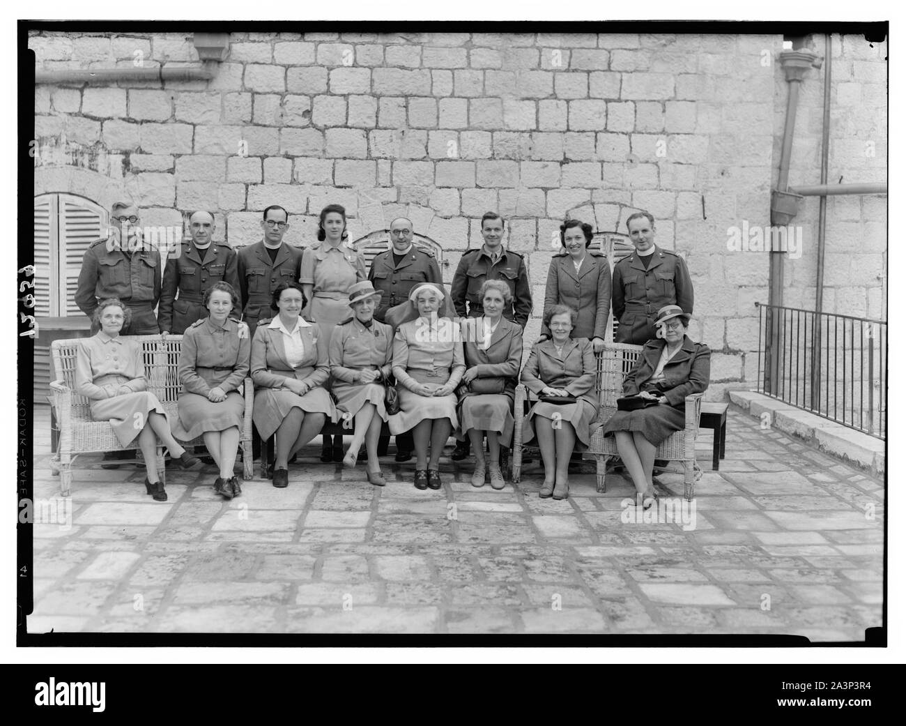Smaller group of St. Andrew's Hostel workers, taken on terrace of Jer ...